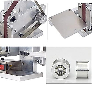 DOMINTY 110V Belt Sander Polishing Grinding Machine DIY Mini Belt Sander Knife Apex Edge Sharpener with 10PCS Abrasive Belts