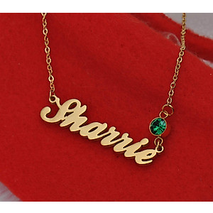 HUAN XUN Custom Mom Name Necklace Cobi with Birthstone Best Jewelry Gifts