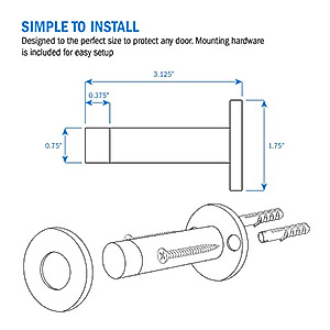 Nuk3y Modern Wall Door Stop or Coat Hook, 2 Pack