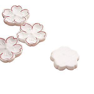 8Pcs Ceramics Cherry Blossom Chopstick Rest Home Decorative Sakura Spoon Fork Knife Holder