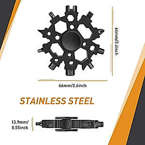 Gifts for Him, 23 in 1 Snowflake Multitool Gifts for Dad, Stainless Steel Cool Gadgets Tools for Husband, Men, Boyfriend, Him, Unique Bithday Gifts for Men Who Have Everything (Black)