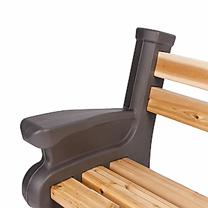 RTS Home Accents Classic DIY Bench Ends with Backrest and Armrest, Graphite, Set of 2