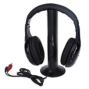 New 5 in 1 Wireless Cordless RF Headphones Headset with Mic for PC TV Radio