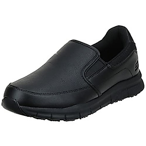 Skechers Men's Nampa-Groton Food Service Shoe, Black, 9 Wide