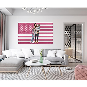 Personalized Pink American Flag with Custom Name or Message, Pink Fabric Custom Made for Home Decor, Garden, Office or School