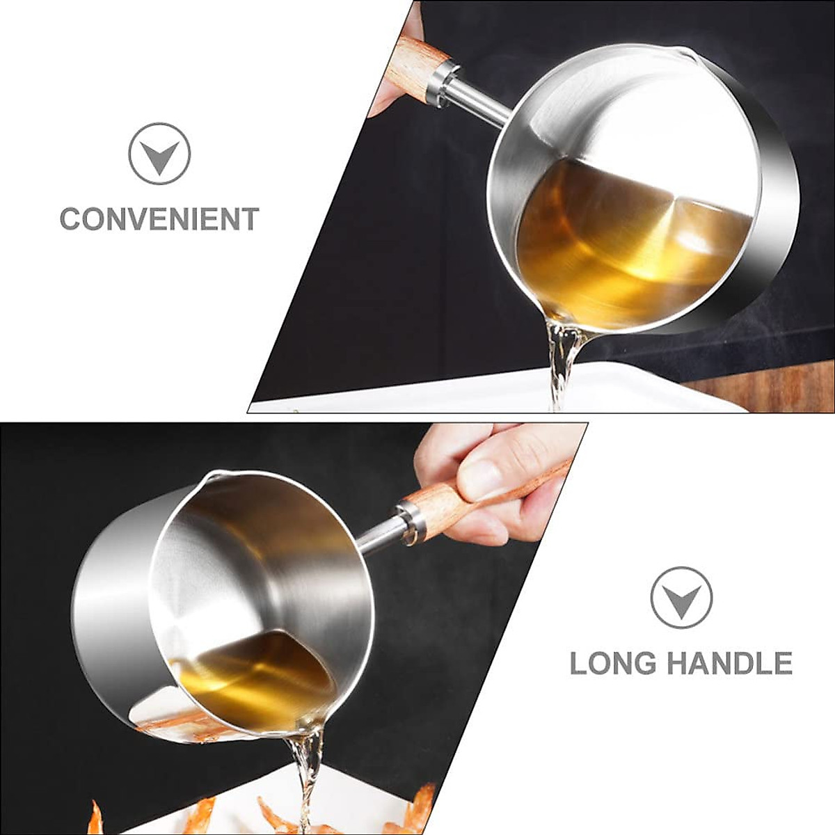 CALLARON Metal Milk Pot Saucepan Boiler Pot Nonstick Boiling Egg Pot with Handle for Melting Chocolate Wax Candy Candle Making