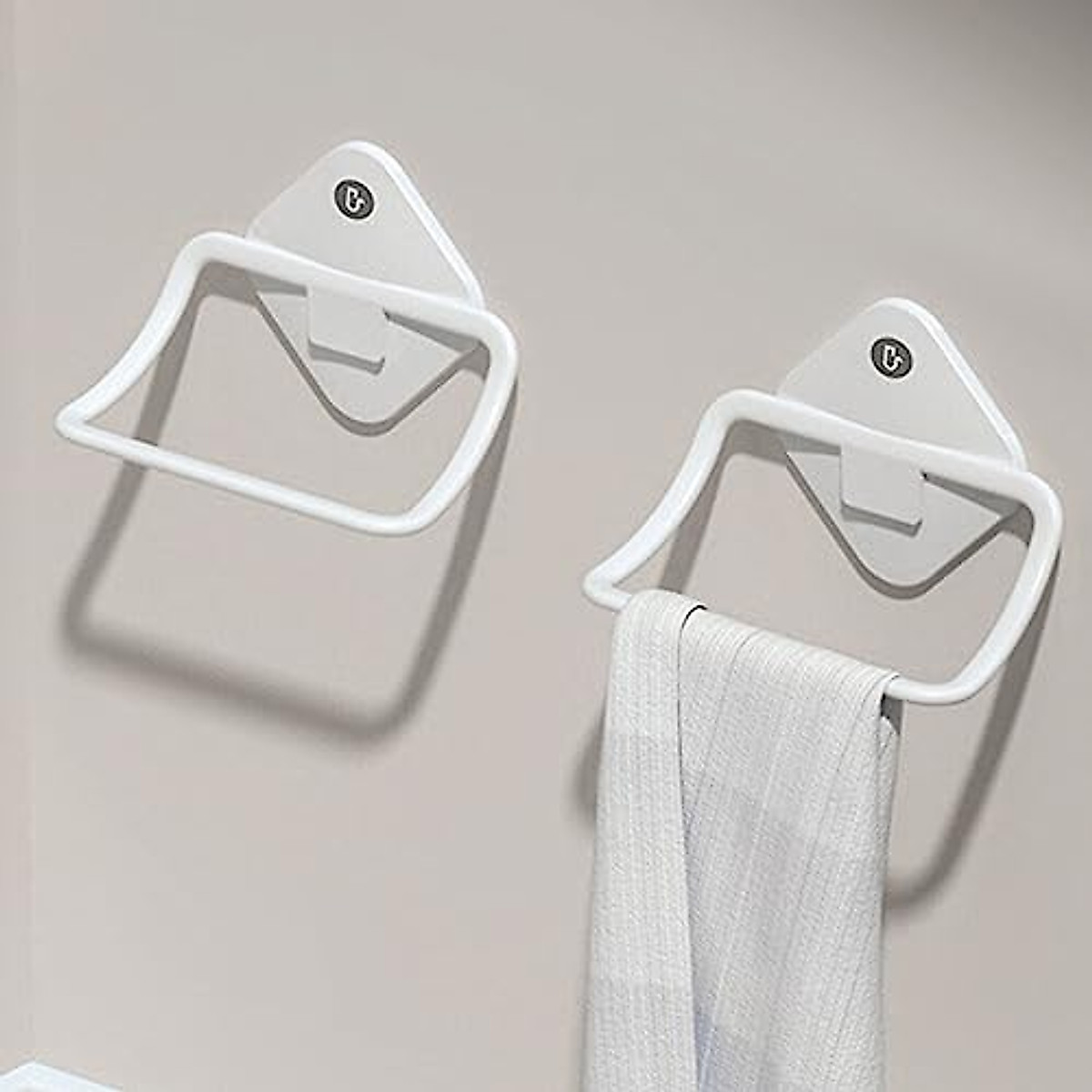White Towels Bathroom Towel Ring Towel Rack Wall Mounted Hand Towels Holder Towel Hanger Hand Towel Rod for Bathroom Organizer Kitchen Storage Plastic Organizers