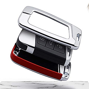 ontto Full Protection Key Fob Cover Fit for VW Key Case Smart Remote Key Shell Fit for Volkswagen Key Holder Red(1 keycover& 1 Keychain)