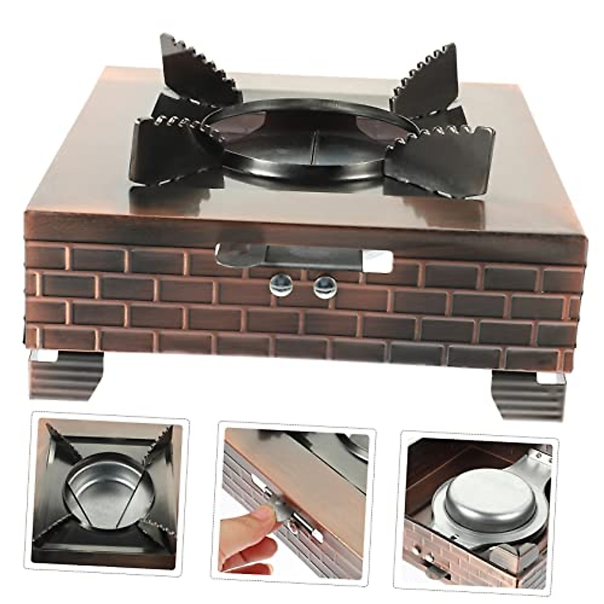 Unomor 3pcs hot pot stove barbecue stove titanium stove small burning stoves portable camping stove canned heat tea stove teapot warmer Stainless steel multifunctional furnace household