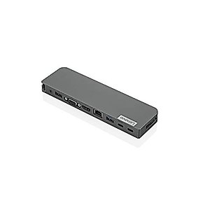 Lenovo USB-C Mini Dock, 7-in-1 Portable Dock with HDMI, VGA, USB-C, USB 3.1, USB 2, 3.5mm Audio, Ethernet, 45W Charging, Compatible with Lenovo, Apple & USB-C Laptops, G0A70065US