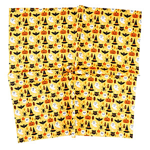 7PCS Halloween Christmas Fabric Cotton Fabric Squares 20" x 20" Fat Quarter Fabric Bundles Craft Fabric for Patchwork Sewing Quilting Crafting DIY (Halloween)