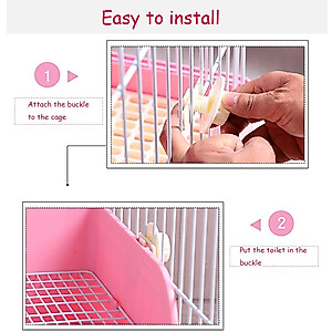 kathson Large Rabbit Litter Box Bunny Corner Toilet Box Potty Trainer Bigger Pet Pan Small Animal Cage Toilet Bedding Box Fanshaped for Adult Guinea Pigs Chinchilla Ferret Galesaur