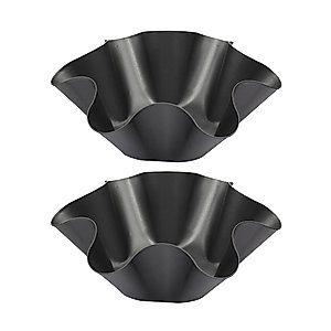 UUYYEO 2 Pcs Non Stick Baking Bowls Tortilla Bowl Maker Carbon Steel Baking Molds Black Salad Bowl Pans for Kitchen