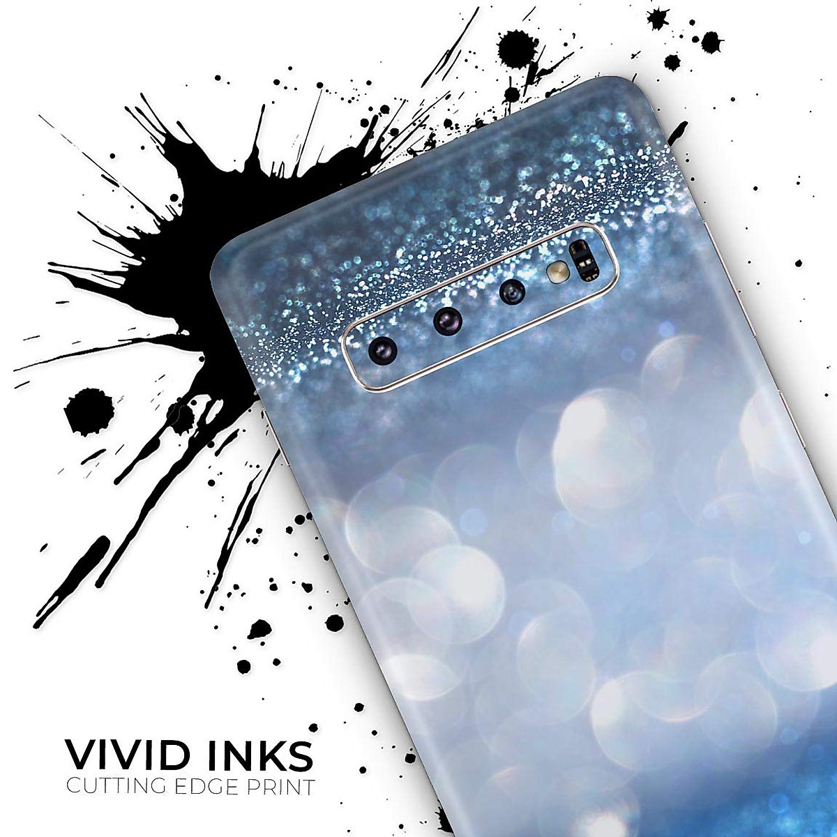 DesignSkinz Royal Blue and Silver Glowing Orbs of Light Protective Vinyl Decal Wrap Skin Cover Compatible with The Samsung Galaxy S20 (Screen Trim & Back Glass Skin)