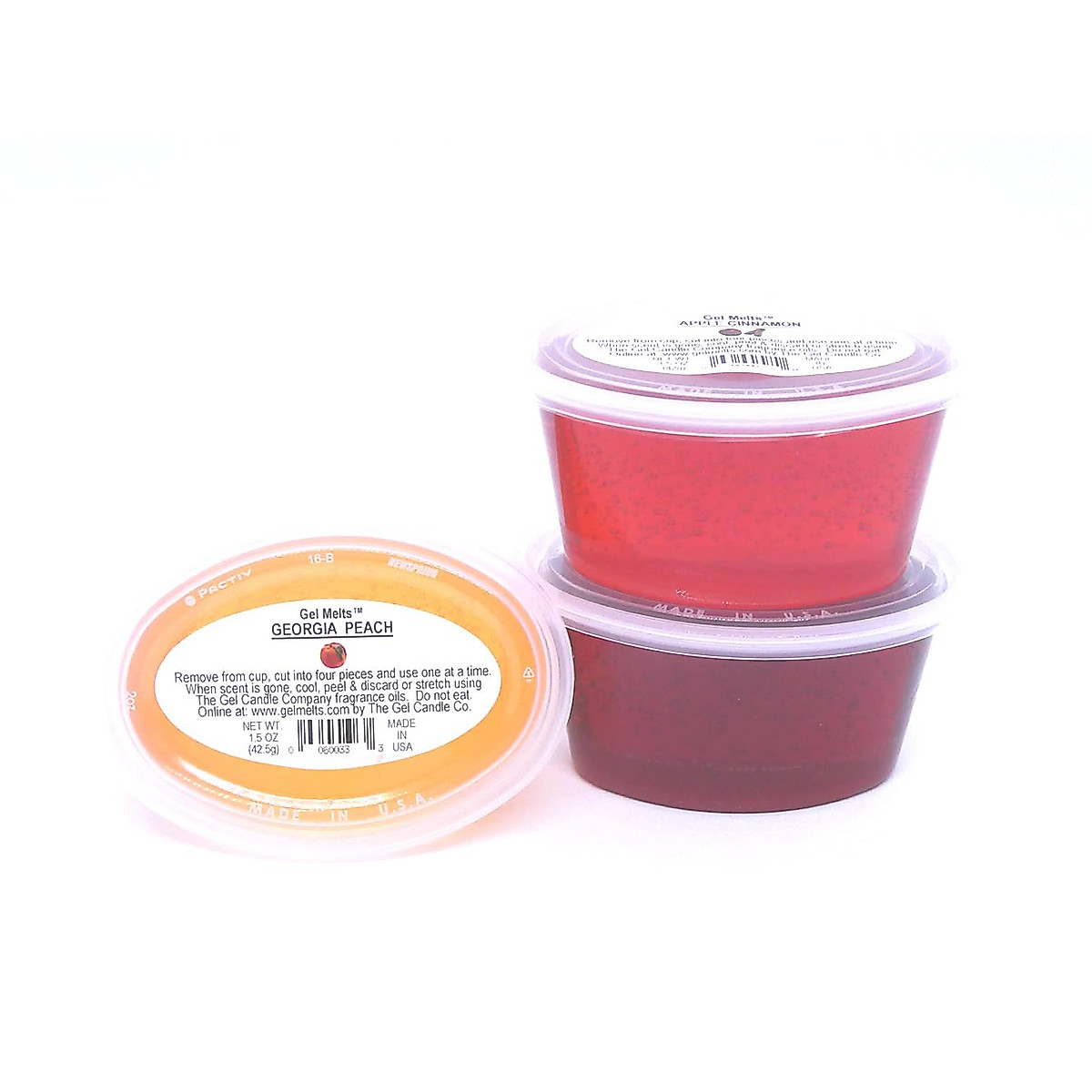 Harvest Set Of 3 Aroma Gel Melts™ GEORGIA PEACH, APPLE CINNAMON, CRANBERRY CHUTNEY Gel Wax For Warmers And Burners By The Gel Candle Company PEEL, MELT AND ENJOY