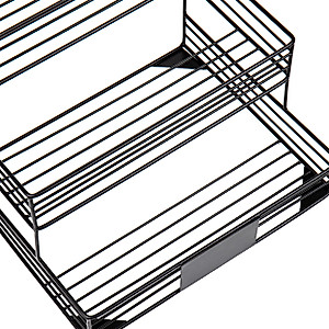 Mind Reader Iron, Wire Compartment Organizer, Storage for Syrup, Wine, Dressing, Black-12 Capacity, One Size, 12 Bottle Holder