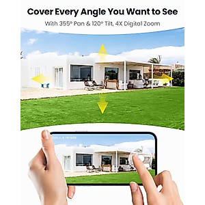 ieGeek Security Cameras Wireless Outdoor - Smart 2K Solar WiFi Camera System with 360°PTZ for Home Surveillance, Battery Powered Cam with Night Vision, Motion Sensor, Spotlight, AI, Works with Alexa