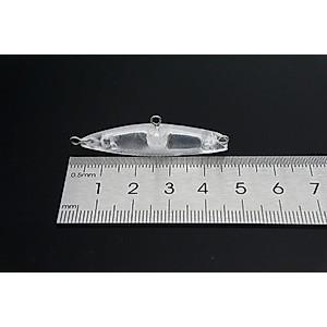 10PCS Unpainted Lure Blanks 1.46g 4.8cm with 4mm Free Fishing Eye Crankbait Baits Simulation Blank Body Clear Hard Baits Trout Salmon Minnow Lure Popper Lures Topwater Freshwater 4mm 8257