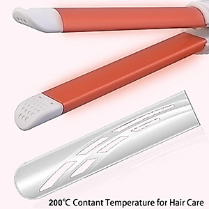ABHI 2 in 1 Ionic Hairstyling Flat Irons & Hair Curler with Dual-Layer 200°C Constant Temperature Travel Straightening Styler 28mm/22mm Straight and Curl Hair Iron Straightener - White