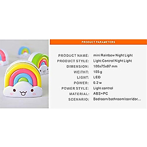 amezin Rainbow Night Light,0.5w Plug in Night Light for Kids, LED Dusk to Dawn Sensor Cute Nursery Gift Nightlight for Baby Children Girl Boy Toddler