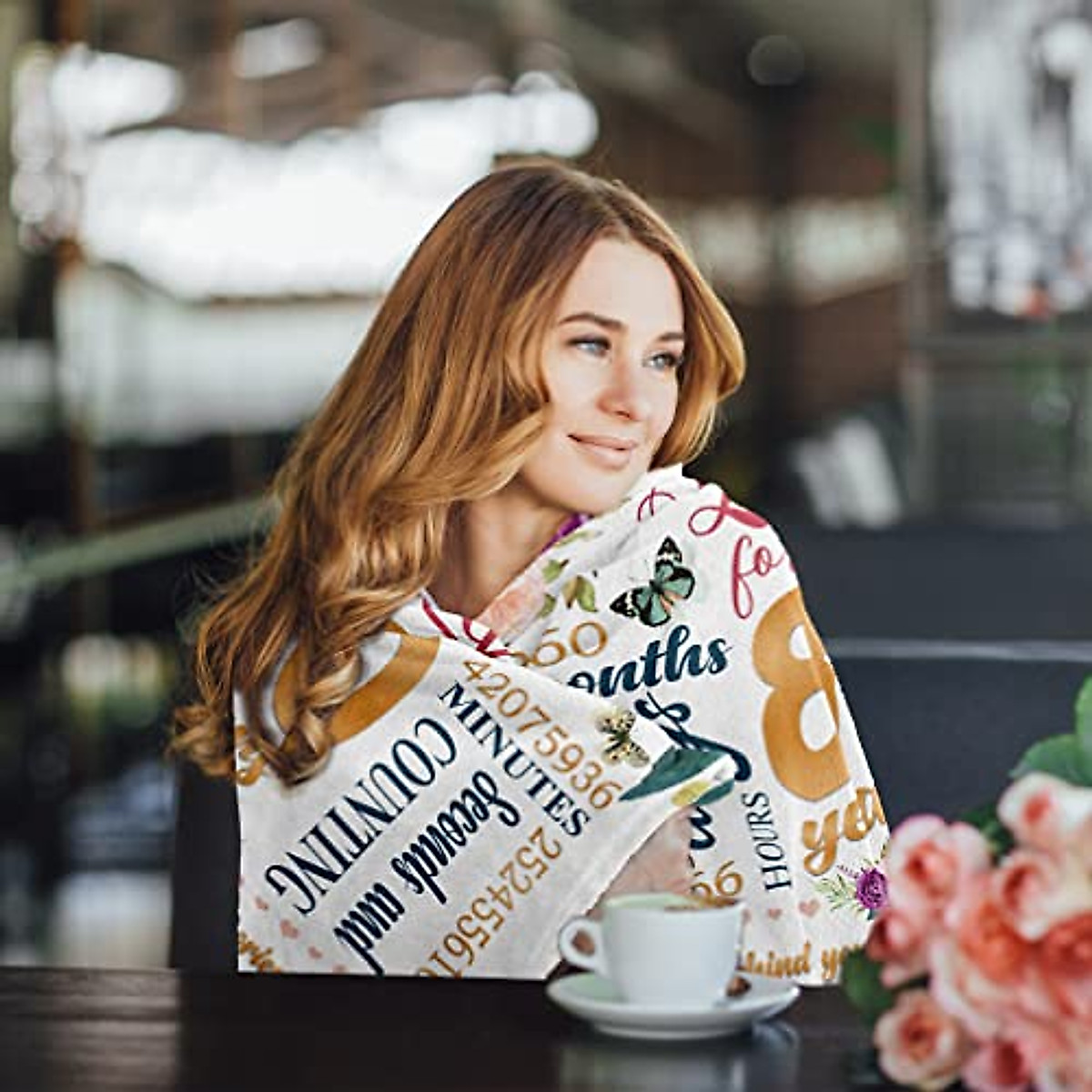 Hcoviv 80th Birthday Gifts Women Blanket 50*60, Happy 80th Birthday Gift Ideas, 80th Birthday Decorations, Gifts for Women Turning 80, Gifts for 80-Year-Old, Best Birthday Present 1943 Throw Blanket