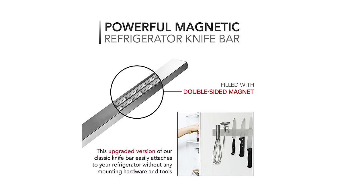 Modern Innovations Magnetic Knife Holder: Fridge & Wall Mount
