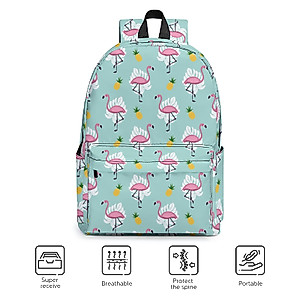 Ewobicrt Flamingo Pineapple Backpack 16.7 inch Large Cute Laptop Bag Casual Daypack Bookbag for Work Travel Camping