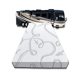 FoamRush RV 10-Inch Bunk (30" x 80") Cool Gel Memory Foam RV Mattress Replacement with Cotton Cover, Medium Firm, Comfort, Pressure Relief Support, Made in USA, Travel Camper Trailer Truck