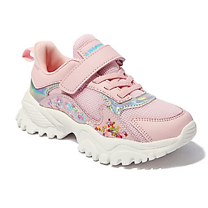 ADICIEN Kids Tennis Shoes Breathable Running Shoes Walking Shoes Fashion Sneakers Girls Little Kid 2 Pink