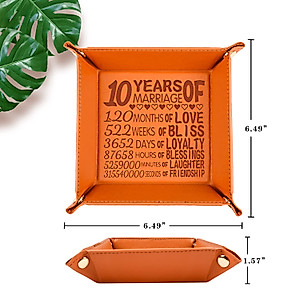 LittleBlueDeer 10th Wedding Anniversary Picture Frame,10th Anniversary Marriage Wood Photo Frame Gifts for Couple,10 Year of Marriage - Ten Year Wedding Keepsake Gift