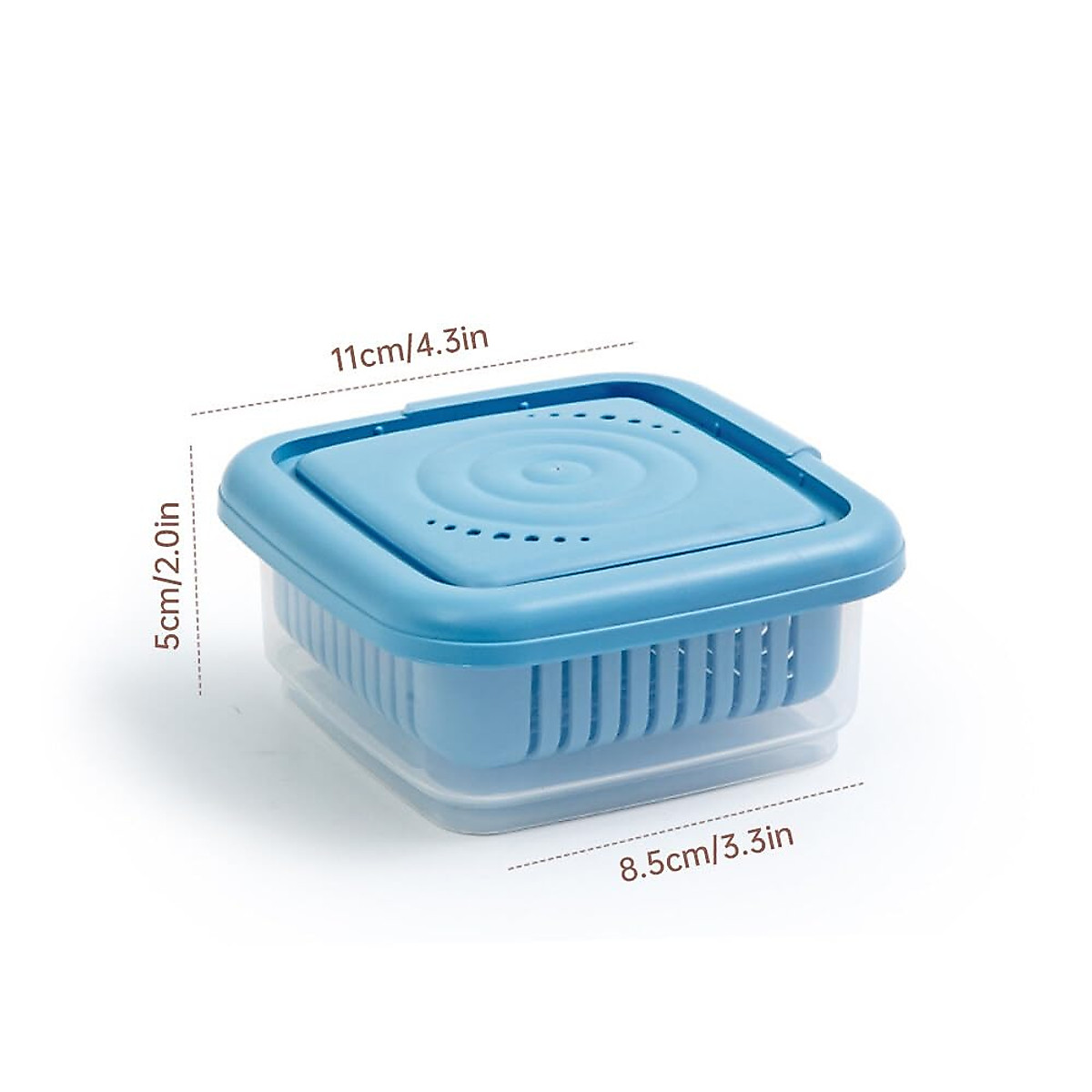 Food Storage Containers with Lids Fridge Berry Storage Container with Lid/Strainer Fresh Produce Saver Keeper for Scallion Ginger Garlic Vegetable Fruit Meat Lettuce