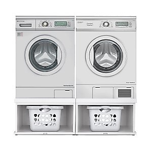 Ivation | Wooden Laundry Pedestal for Washer & Dryer, Made to Fit All Machines - Whirlpool, LG, GE, Samsung, and More, Made of Durable Solid Wood Material, 33.86” x 29.92”, 2 Pack