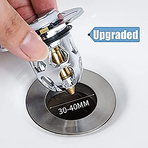 MnPalettey Flixs Filter Sink Stopper - Holuvo Sink Stopper, Universal Pop Up Bathroom Sink Stopper for Kitchen, Tub, Basin (Silver)
