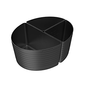 2023 Upgrade Silicone Crock Pot Liner Fit for Crockpot 6 QT Oval, BPA Free Reusable Slow Cooker Divider Insert Separator Bags Triple Pockets, Dishwasher Safe (3 Dividers)