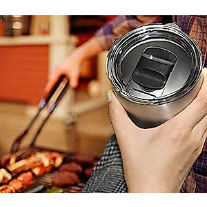 Tumbler Lid 20oz， Fit YE-TI Rambler Or Old Style RTIC Coffee Tumbler, Spillproof Ozark Trail Lids, Slider Switch Spill Proof Tumbler Cover (Black, 2 Packs, 20oz)