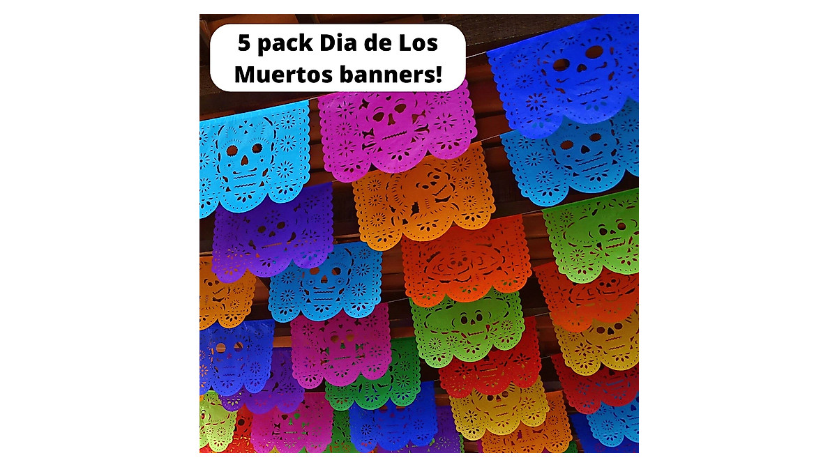 Vibrant Papel Picado Banner for Day of The Dead