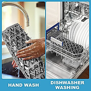 Sink Protectors for Kitchen Sink, Kitchen Sink Mats Grid Accessory 26''×13.7'', Non-slip Silicone Sink Mats,Grey Kitchen Sink Mat with Center Drain for Farmhouse Stainless Steel Ceramic Sink