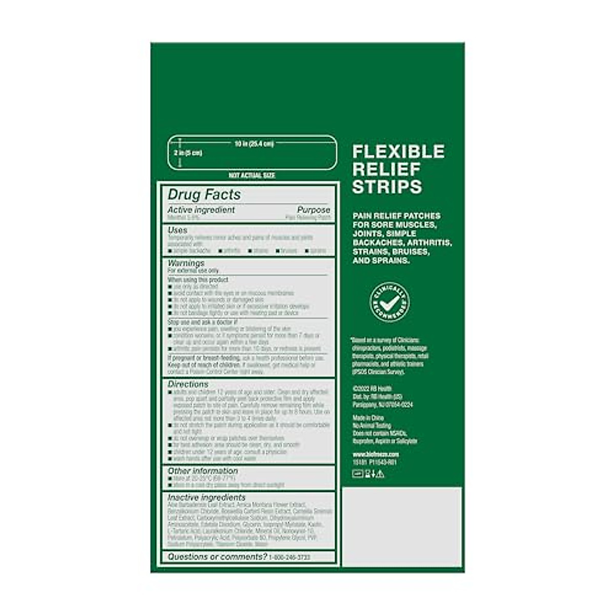 Biofreeze Pain Relief Flexible Strips Pre-Cut, 4Ct. Pain Relief for Sore Muscles, Arthritis, Backaches, Sore Joints, Sprains, Strains, and Bruises (Packaging May Vary)