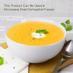 GlowSol 23 Ounces White Soup Bowls, White Cereal Bowls, Bowls Cereal Set of 6, Small Ceramic Bowl, Salad Bowls, White Porcelain Bowls, Deep Bowls, Deep Soup Bowls