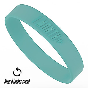 FLUXPRDX Viceband (1 bracelet) - Sobriety Gifts for Women and Men - Wearable Sober Coin Chip - Silicone Goal Progression Bracelet for Mental Health (Teal - 1 month+)