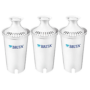 Brita Small 6 Cup Water Filter Pitcher with 1 Brita Standard Filter, Made Without BPA, Metro, Red & Standard Water Filter, Standard Replacement Filters for Pitchers and Dispensers, BPA Free, 3 Count