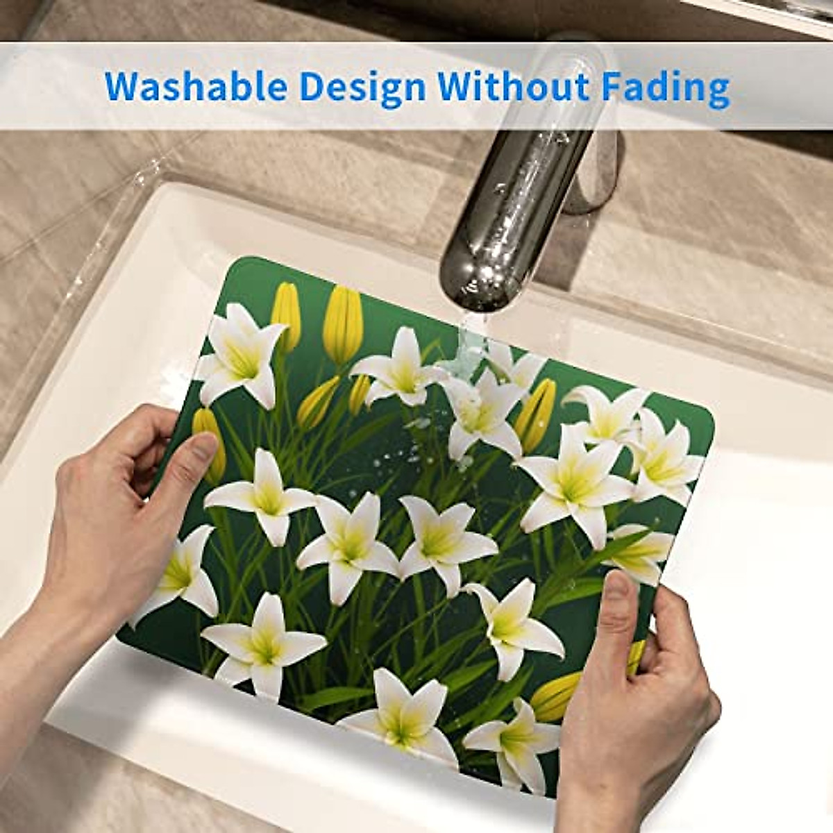 Lily Flower Mouse Pads for Laptop and PC, 10 x 12 inch Mouse Pad for Office and Cute Gaming Pads.