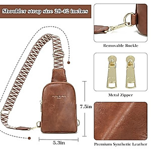 INICAT Travel Small Sling Bag Leather Crossbody Bags for Women Fanny Packs Cross Body Bag for Woman Cross Body Purses(04-brown)