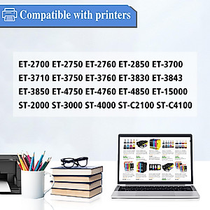 502 Ink Compatible for Epson 502 Ink Refill Bottles for Ecotank ET-2850 ET-3850 ET-4850 ET-15000 ET-3830 ET-2760 ET-3760 ET-4760 ET-3843 ET-2750 ET-3750 ET-4750 ET-3710 STC2100 STC4100 Printer 4 Pack