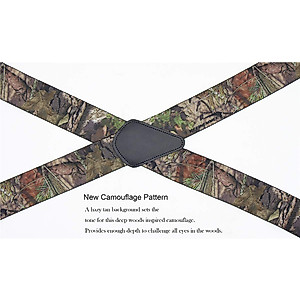 REFINEMMEE Camo Suspenders for Men & Women Tactical Style 2" Wide Big & Tall Elastic Adjuastable Clips on X Shape Heavy Duty (Camouflage W 4 clips)
