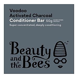 Beauty and the Bees Eco Friendly Voodoo Activated Charcoal Deep Solid Conditioner Bar 50g for Normal - Color Treated Dry Hair | Untangles and Softens Hair