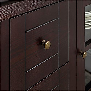 Walker Edison Charlotte Classic Glass Door Storage Buffet, 52 Inch, Espresso