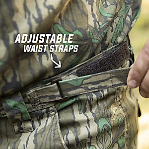 Mossy Oak Cotton Mill 2.0 Camo Hunting Pants for Men Camouflage Clothes, Bottomland, Medium