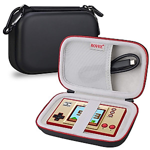 BOVKE Carrying Case For Nintendo Game & Watch: Super Mario Bros Handheld Game Consoles Classic Device, Extra Mesh Pocket for Charging Cable, Black