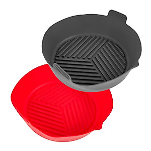 Holibanna 4 Pcs Silicone pad for air Fryer Silicone Trivet Rack Lifter air Fryer Baking Tray Steamer Trivet Silicone Steamer Lifter Silicone Baking Liner bakeware Suspenders